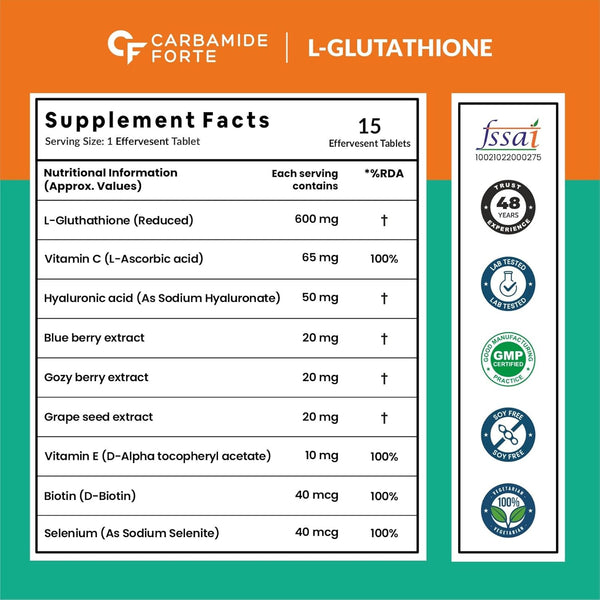 Carbamide Forte Japanese Reduced L Glutathione Effervescent Tablet 600