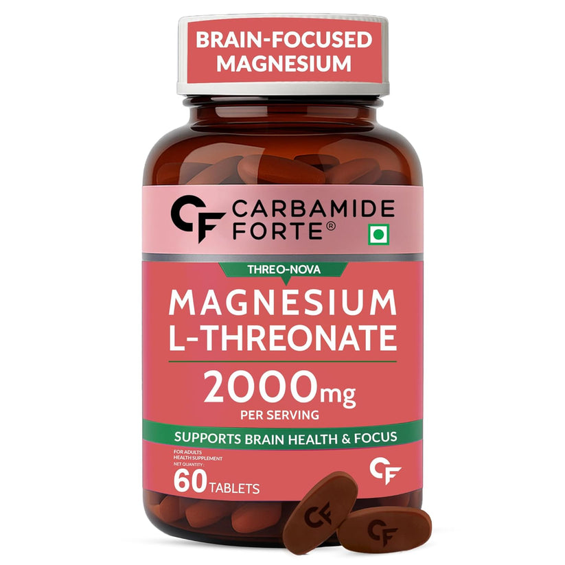 Magnesium L-Threonate Supplement – 2000 mg 60 Tablets – Carbamide Forte