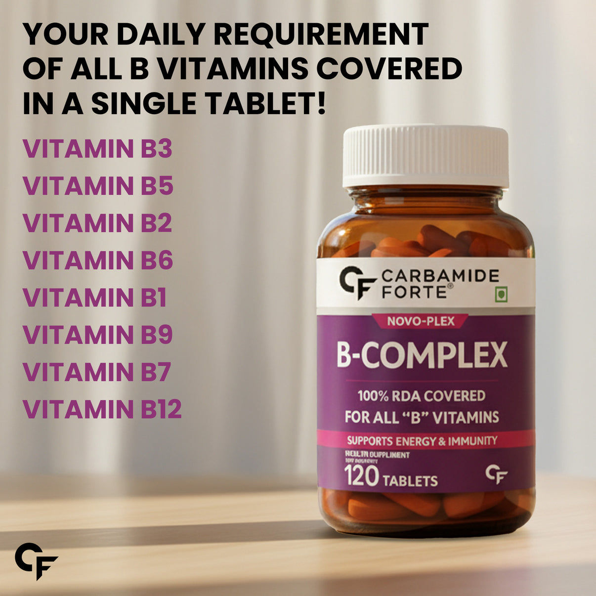 Vitamin B-Complex 50 mg | 8 Essential B Vitamins – Carbamide Forte