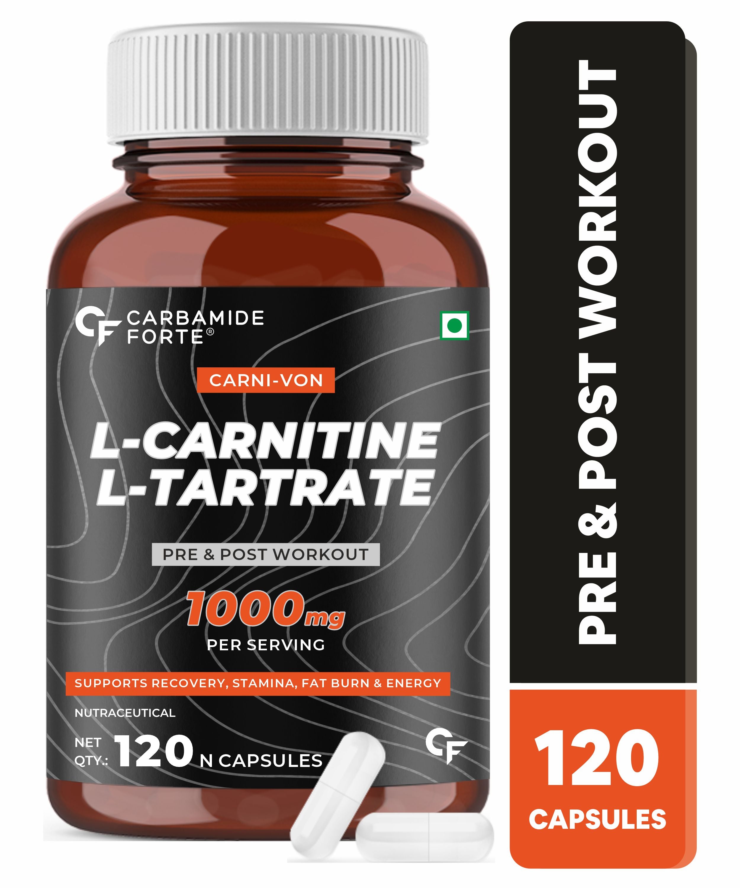 Carbamide Forte L-Carnitine L-Tartrate 1000mg Capsules for Men & Women