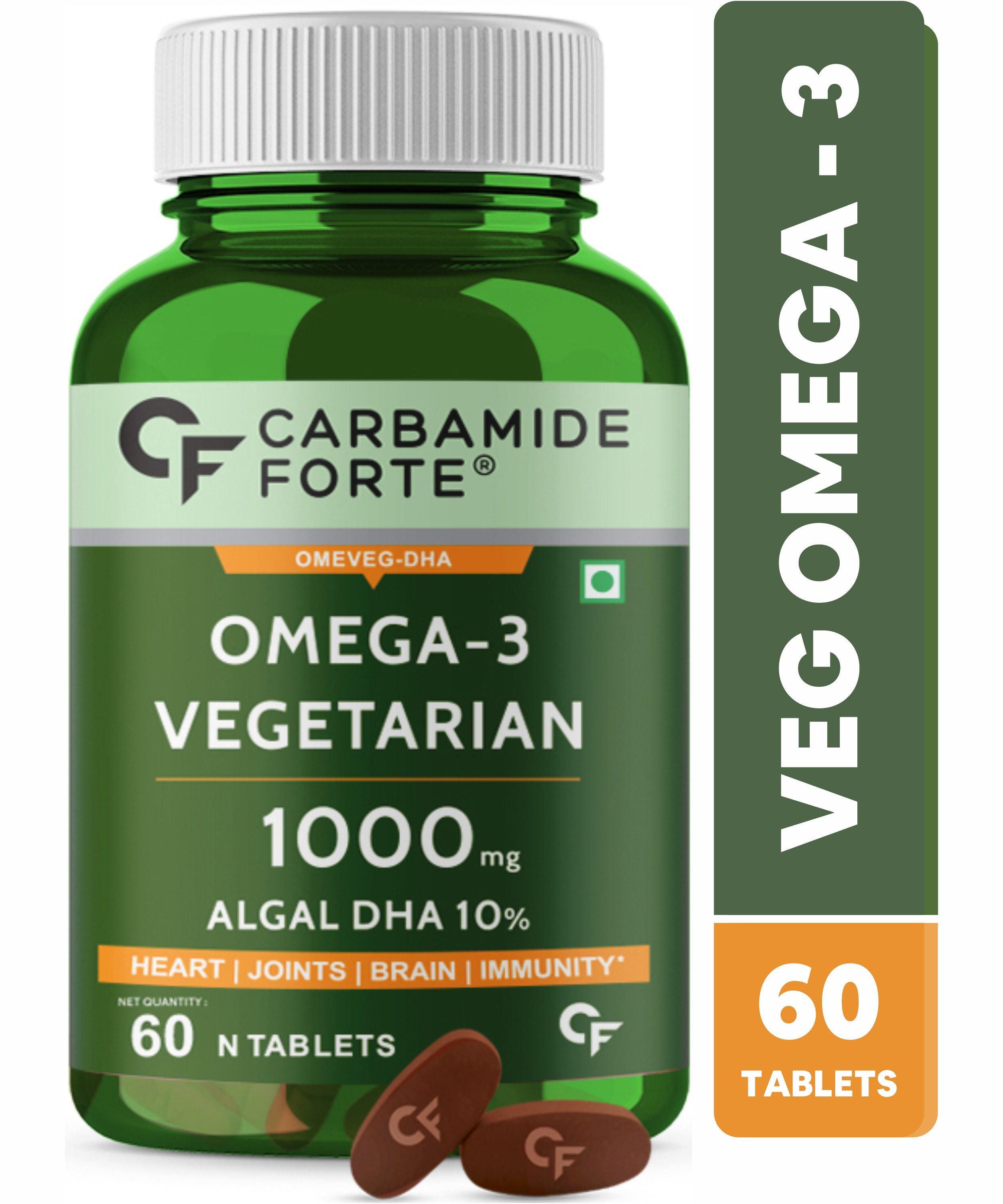 Carbamide Forte Veg Omega3 1000mg | Veg DHA | Vegetarian Omega 3 | Alg