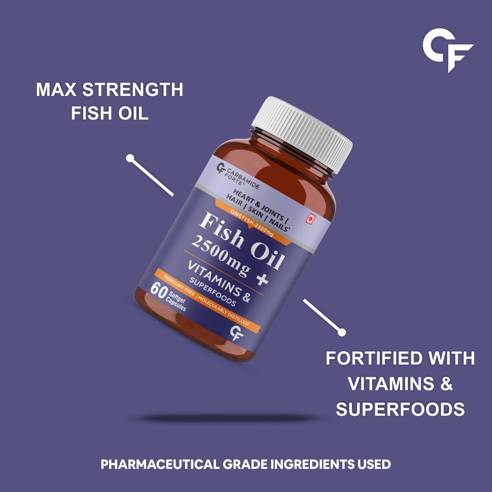 Carbamide Forte Fish Oil 2500mg- 60 Capsules| (Omega 3 1500mg; 900 mg