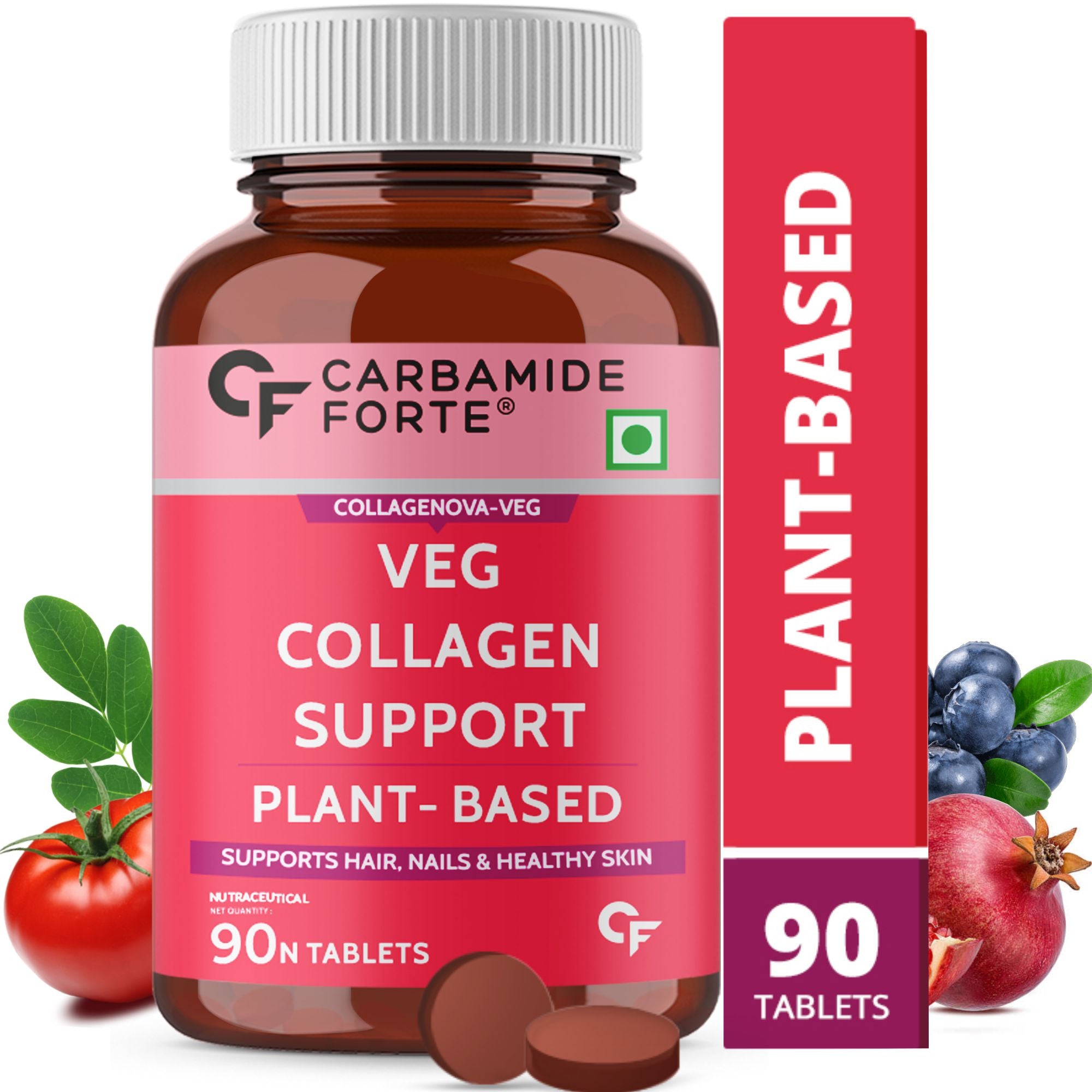 Carbamide Forte 100% Veg Collagen Builder, 90 Tablets | Plant Based Co